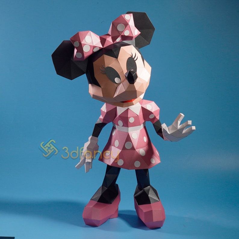 Papercraft Minnie Mouse PDF SVG Template for DIY 3D Minnie - Etsy