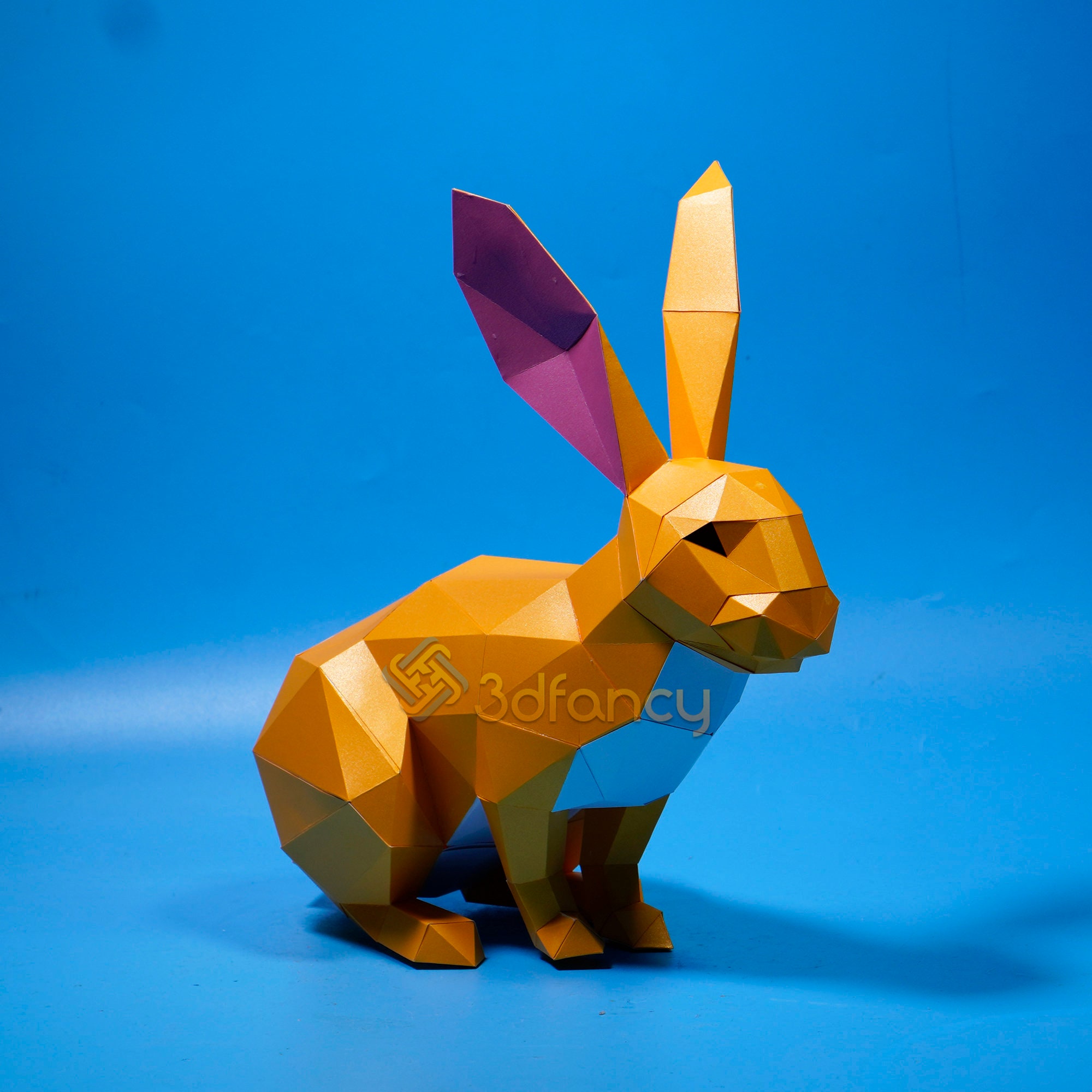 Low Poly Rabbit Papercraft PDF, SVG Template for Creating 3D Rabbit ...