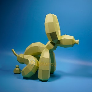 Papercraft Pooping Balloon Dog PDF, SVG Template for Creating 3D ...