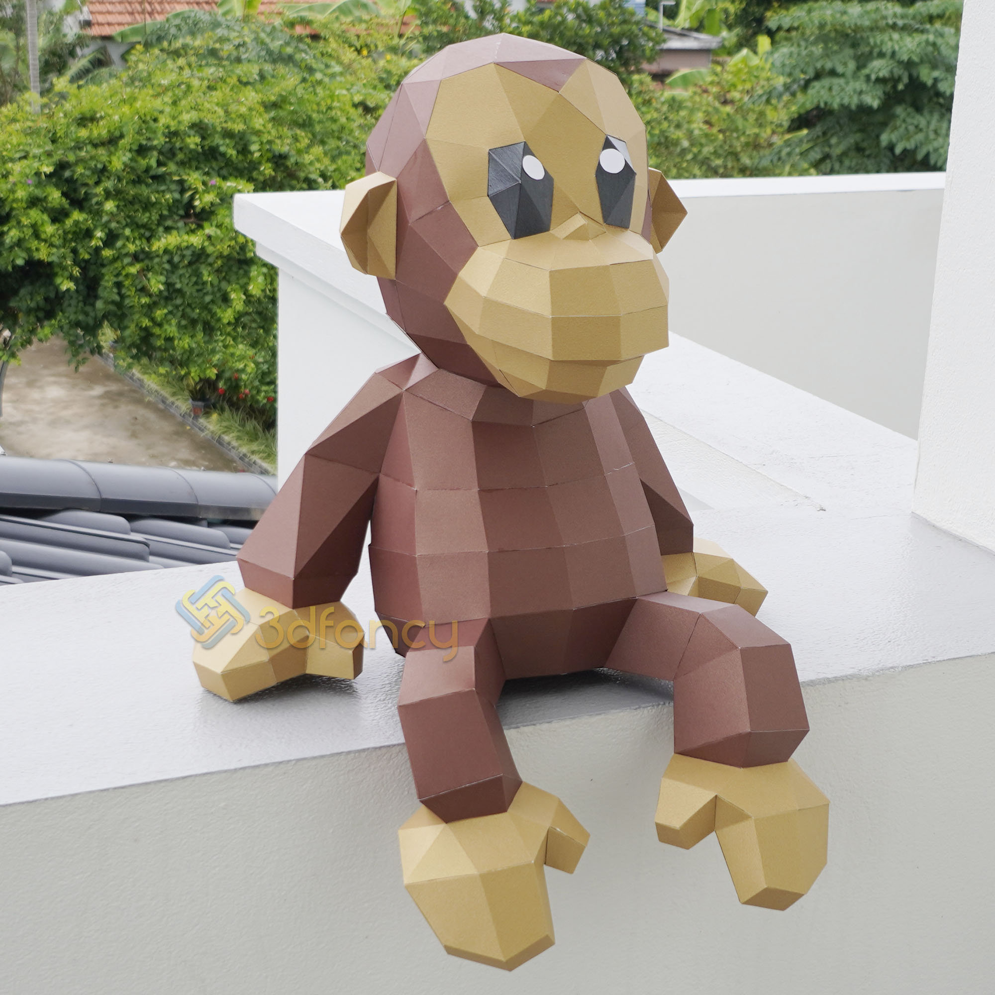 Low Poly Monkey 3D Papercraft PDF 3D SVG Template for - Etsy Australia