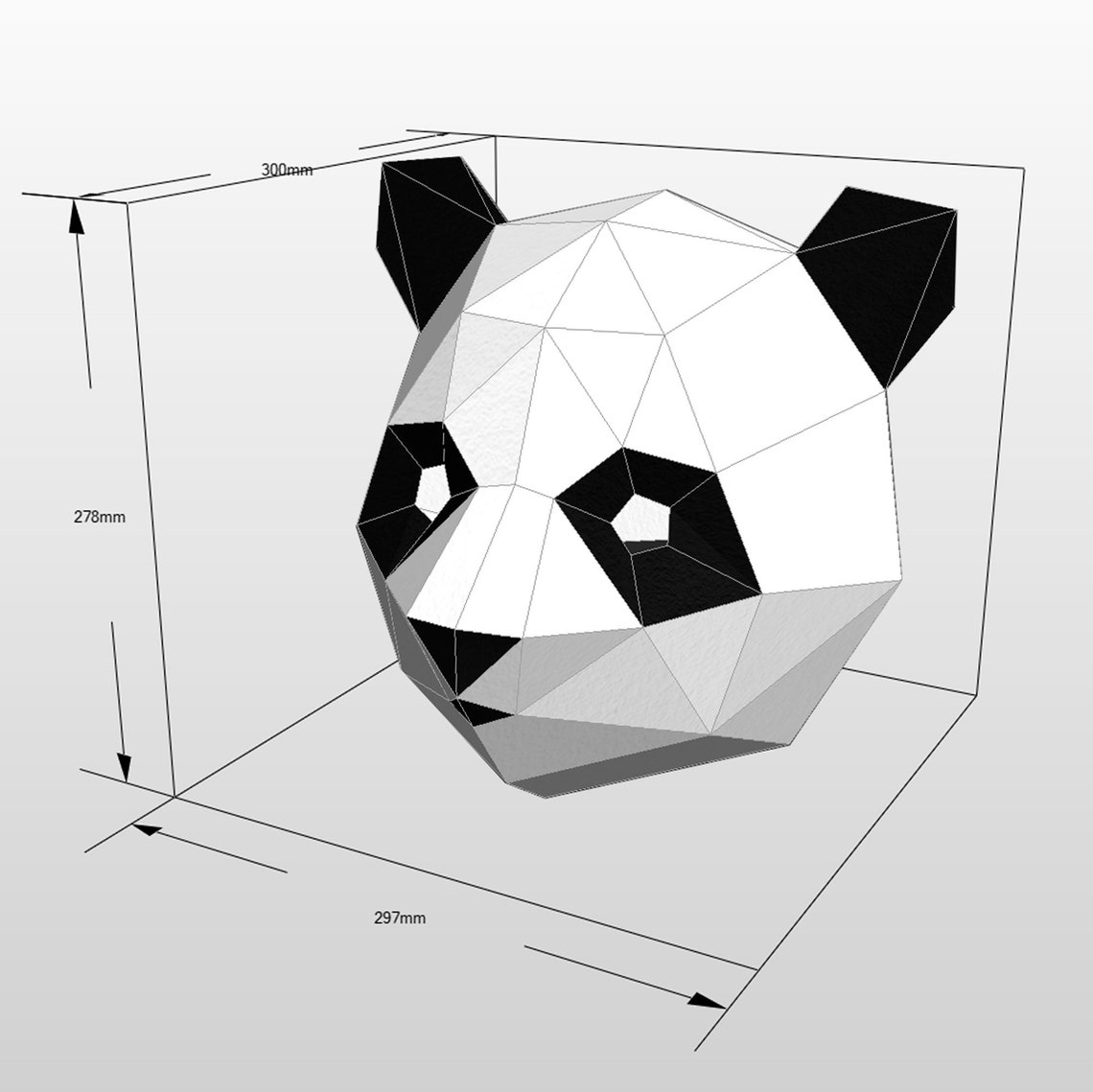 Panda Mask Papercraft PDF SVG Template Low Poly Mask 3d - Etsy Canada