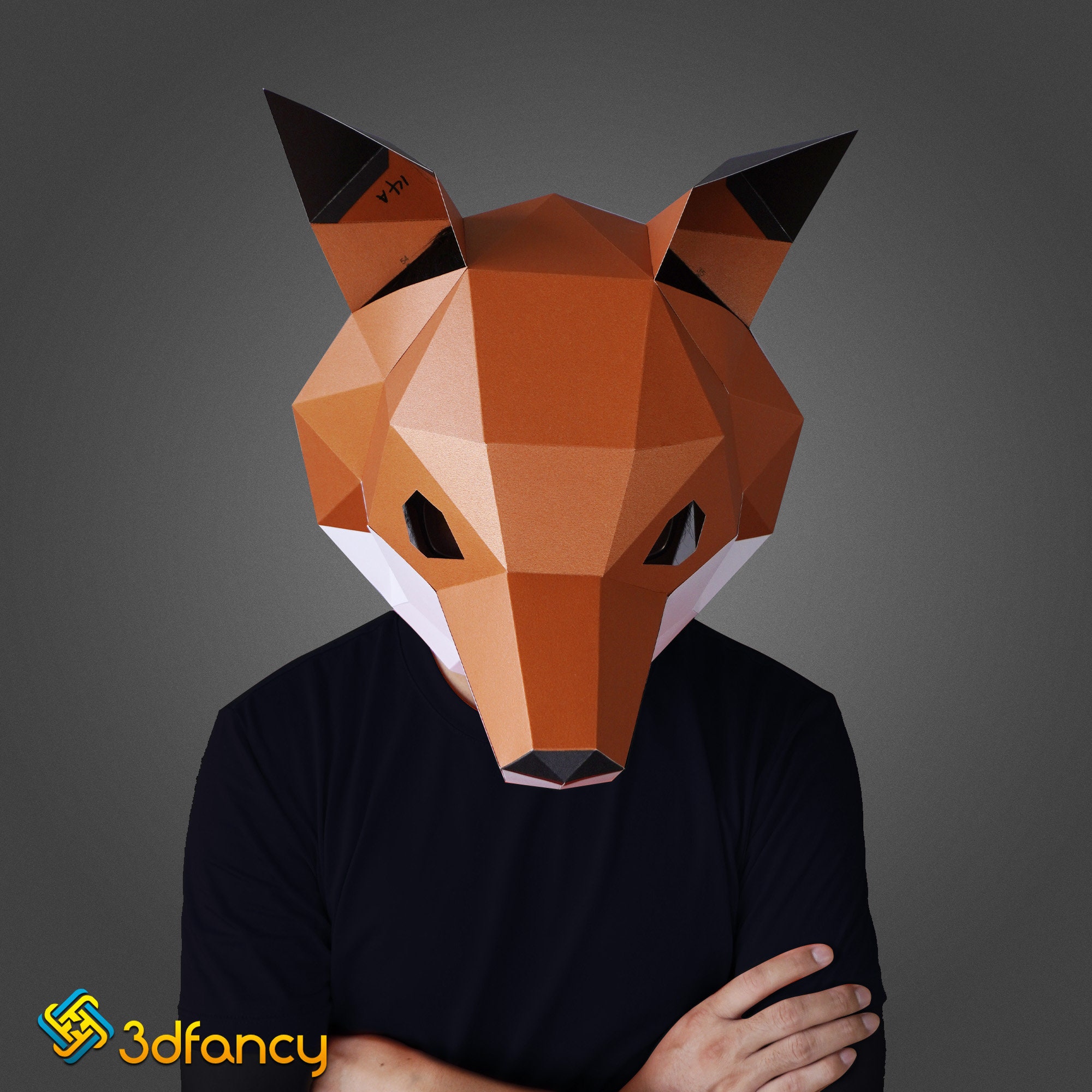 Fox Mask Papercraft PDF SVG Template, DIY Printable Animal Mask ...