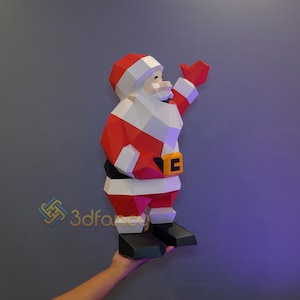 Santa Claus Papercraft PDF, SVG Template for DIY 3D Santa Claus ...