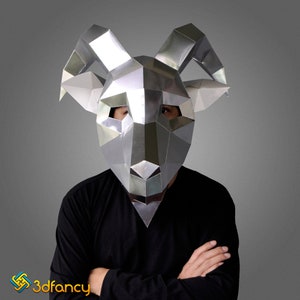 Goat Mask Papercraft PDF, SVG Template for Cricut & Cameo4, Low Poly ...