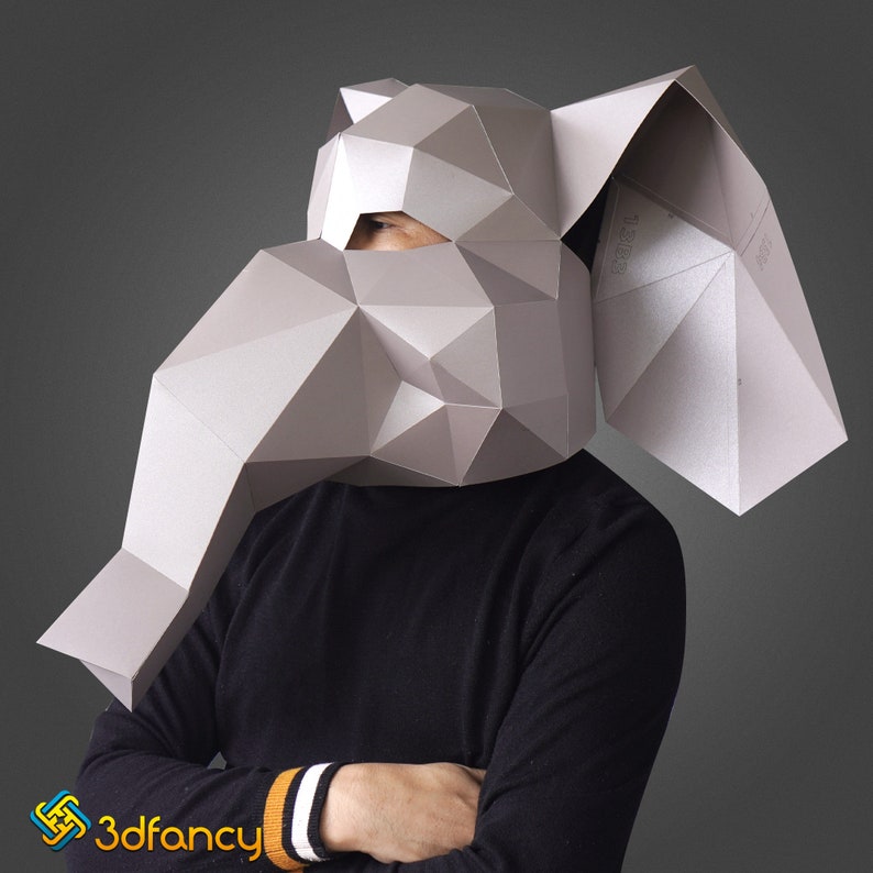 Elephant Mask DIY Paper Mask Printable Template Papercraft - Etsy
