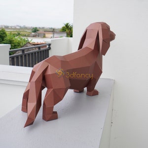 Dachshund Papercraft PDF, 3D SVG Template Creating 3D Dog Paper Craft ...