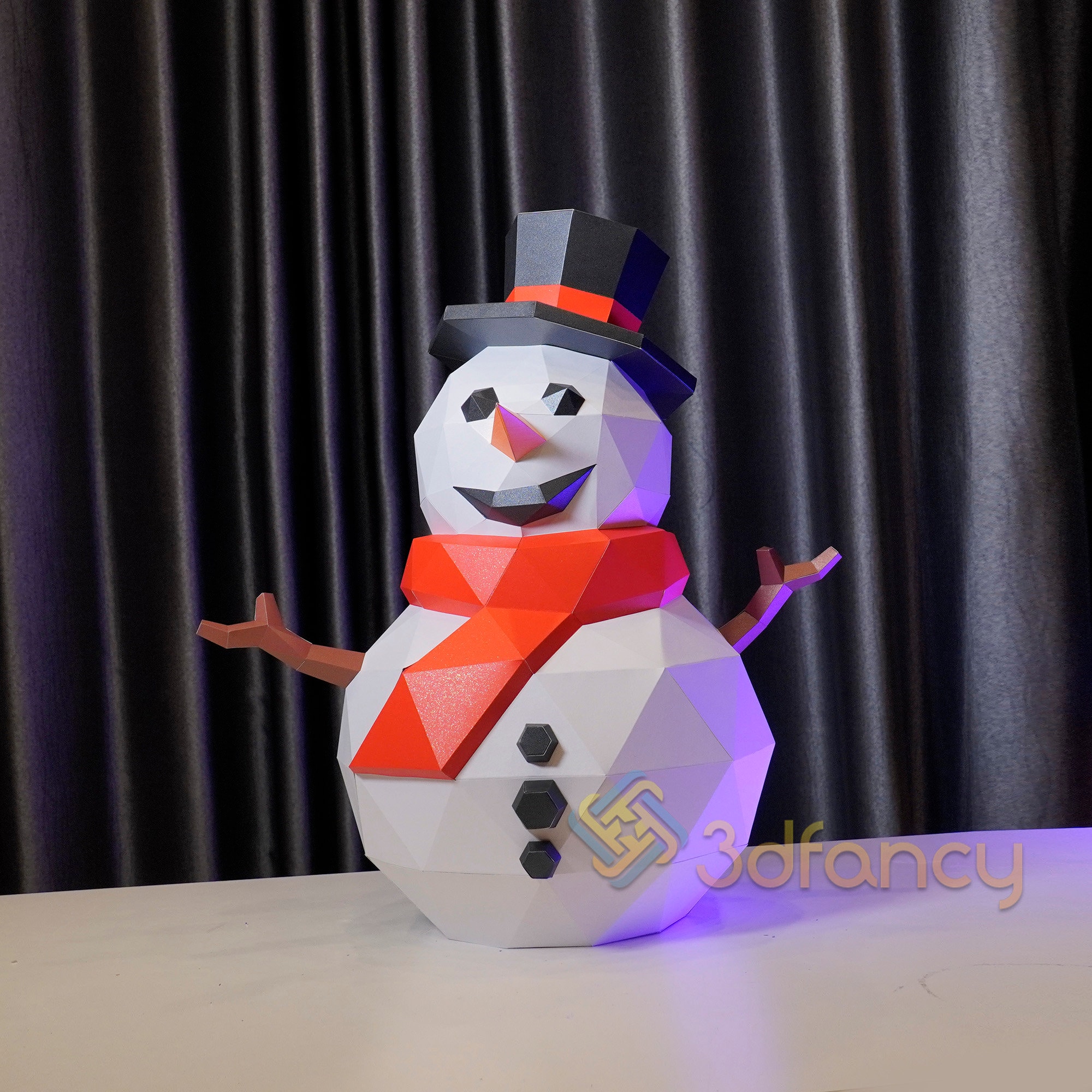 Papercraft 3D Snowman PDF SVG Template Christmas Snowman for | Etsy