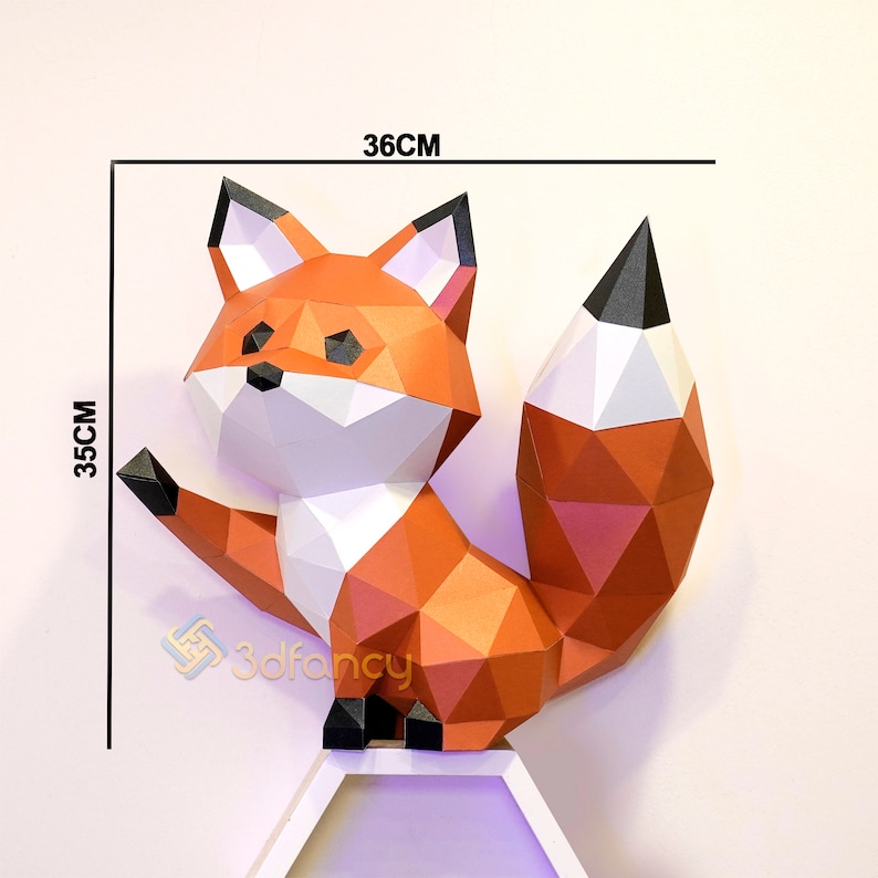 DIY Fox Moon 3D Papercraft SVG PDF Template for Creating 3D | Etsy