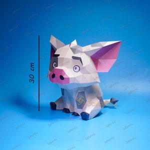3D Papercraft Pig PDF, SVG Templates for Cricut Projects, DIY Pig Low ...