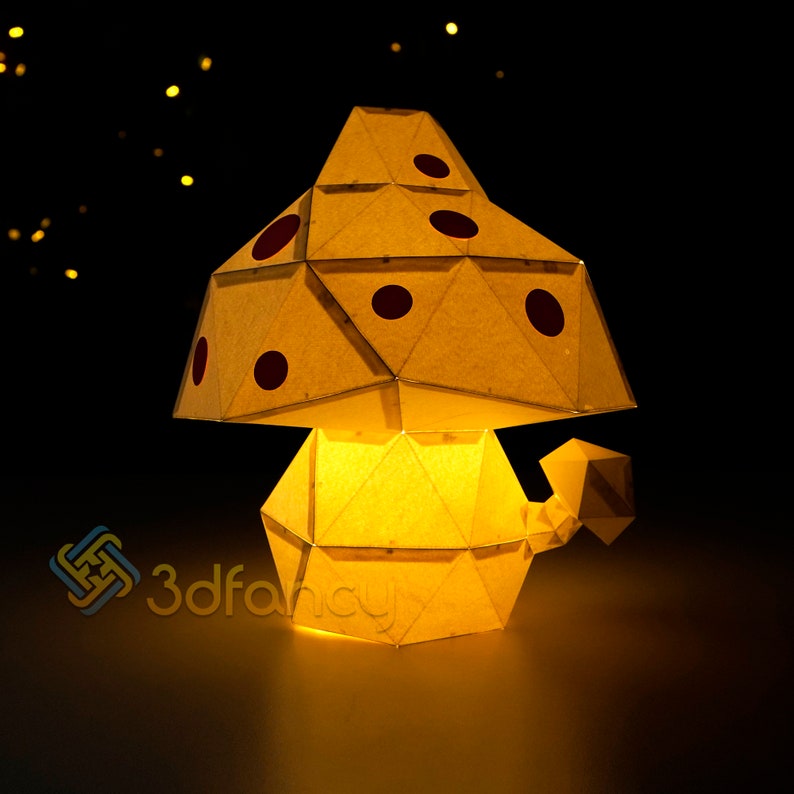 Mushrooms 3D Papercraft PDF SVG Template for DIY Low Poly - Etsy
