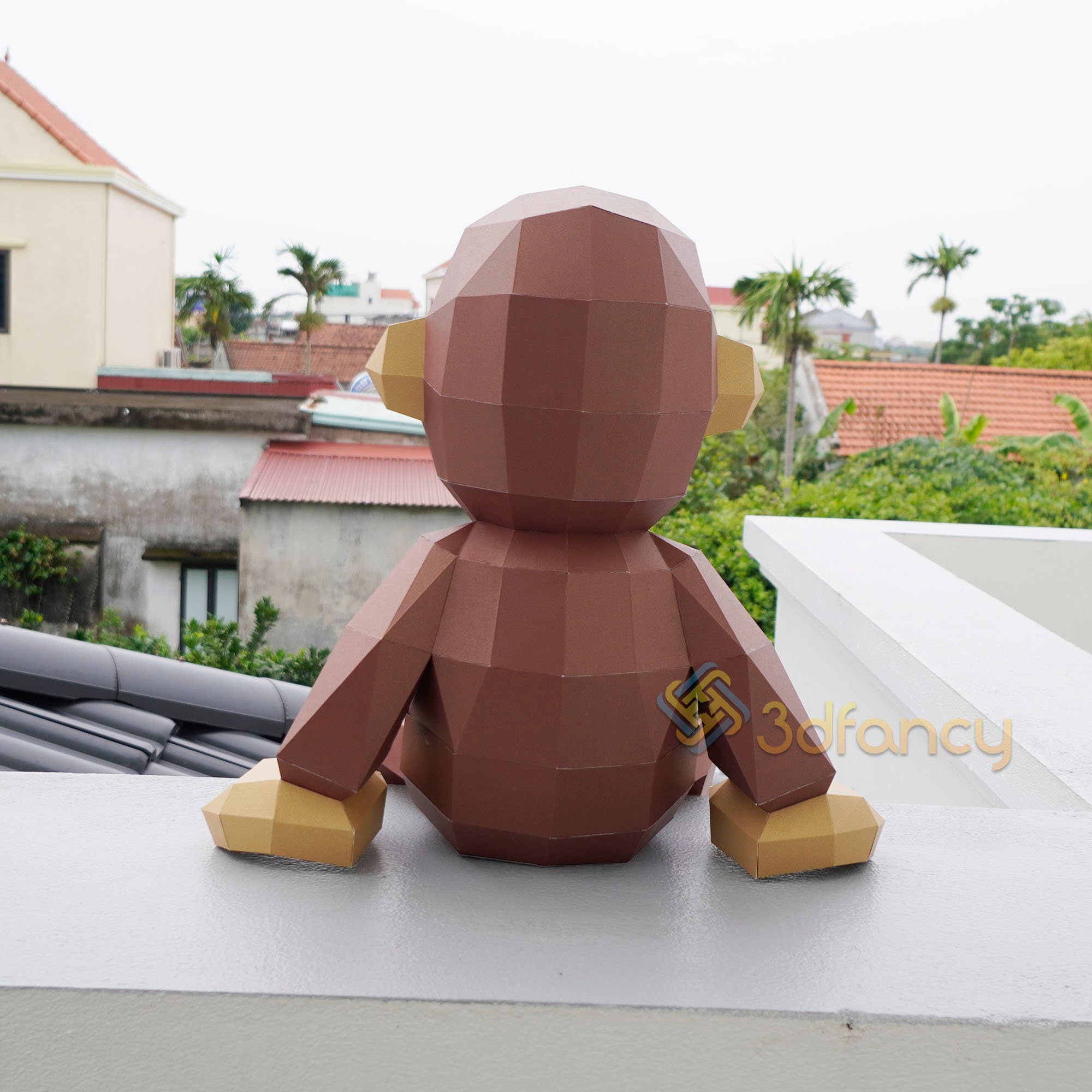 Low Poly Monkey 3D Papercraft PDF 3D SVG Template for - Etsy Canada