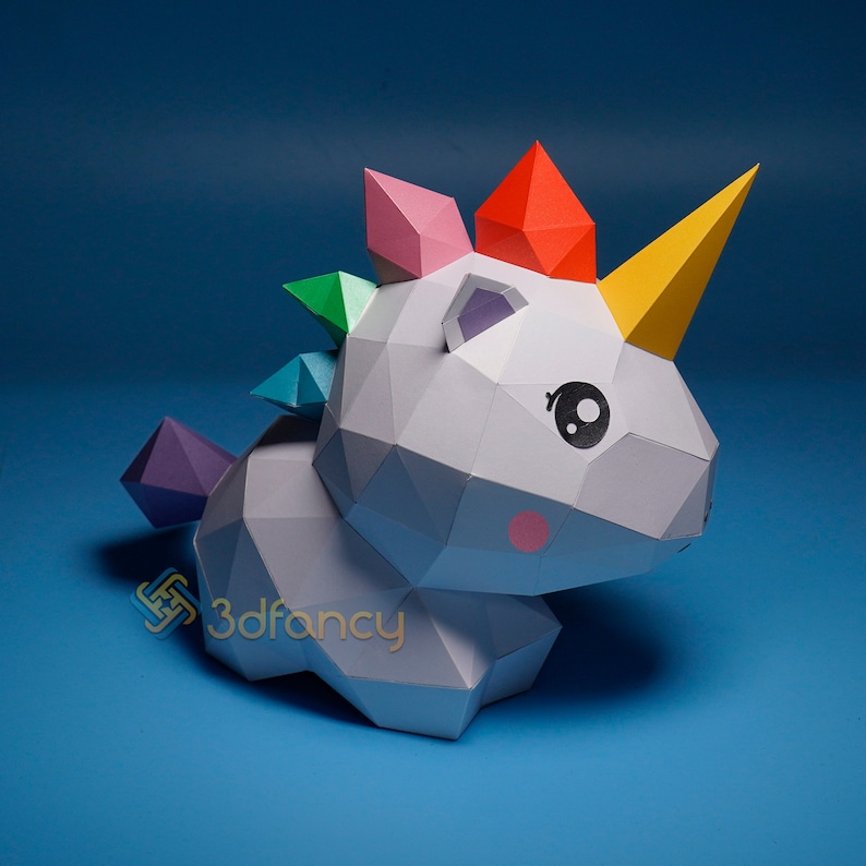 Unicorn Cute Papercraft PDF SVG Template Compatible With | Etsy UK
