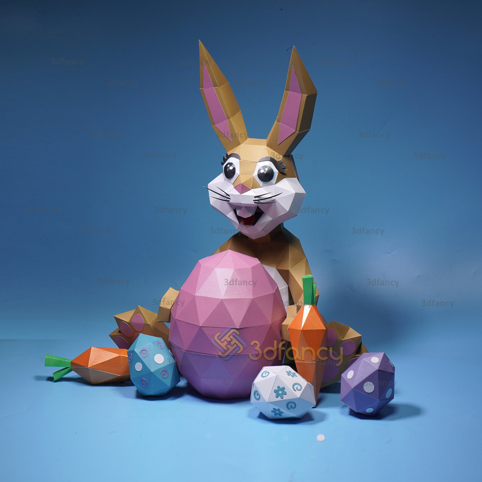 Low Poly Rabbit Papercraft PDF SVG Template Creating Rabbit - Etsy Finland