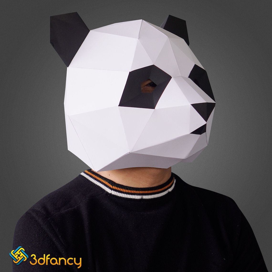 Panda Mask Papercraft PDF, SVG Template, Low Poly Mask, 3d Paper Mask ...