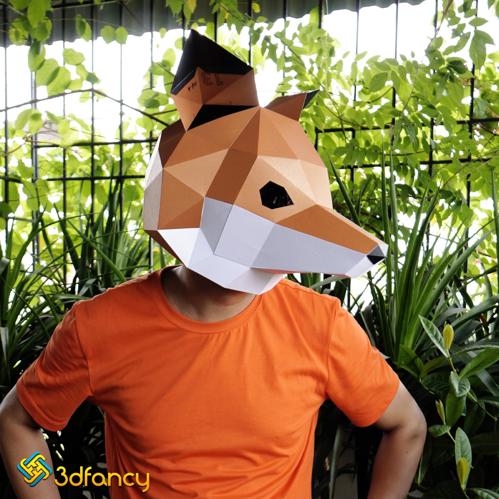 Fox Mask Papercraft PDF SVG Template DIY Printable Animal - Etsy México