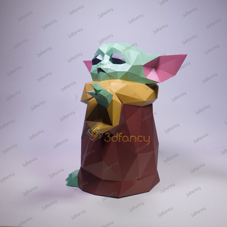 DIY Baby Yoda 3D Papercraft PDF SVG Template for Creating 3D - Etsy ...