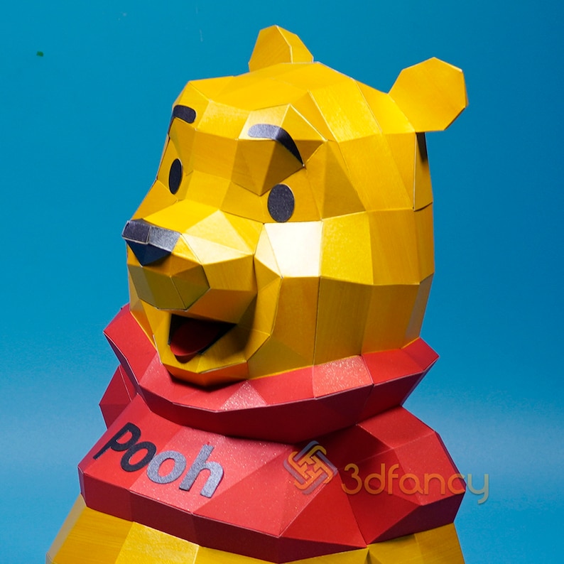 Papercraft Pooh Bear PDF 3D SVG Cricut Template for Creating - Etsy