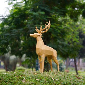 Papercraft Standing Deer PDF, SVG, Studio Template - DIY Papercraft ...