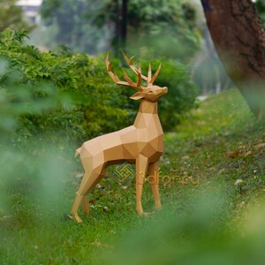 Papercraft Standing Deer PDF, SVG, Studio Template - DIY Papercraft ...