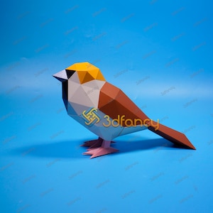 Papercraft Bird Sparrow PDF, SVG Template for Cricut Projects, 3D Low ...