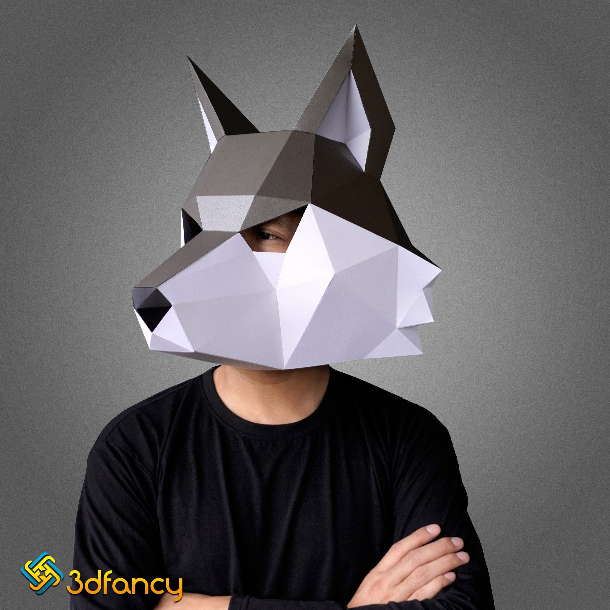 Wolf Mask Papercraft PDF SVG Template Low Poly Mask 3d - Etsy Canada