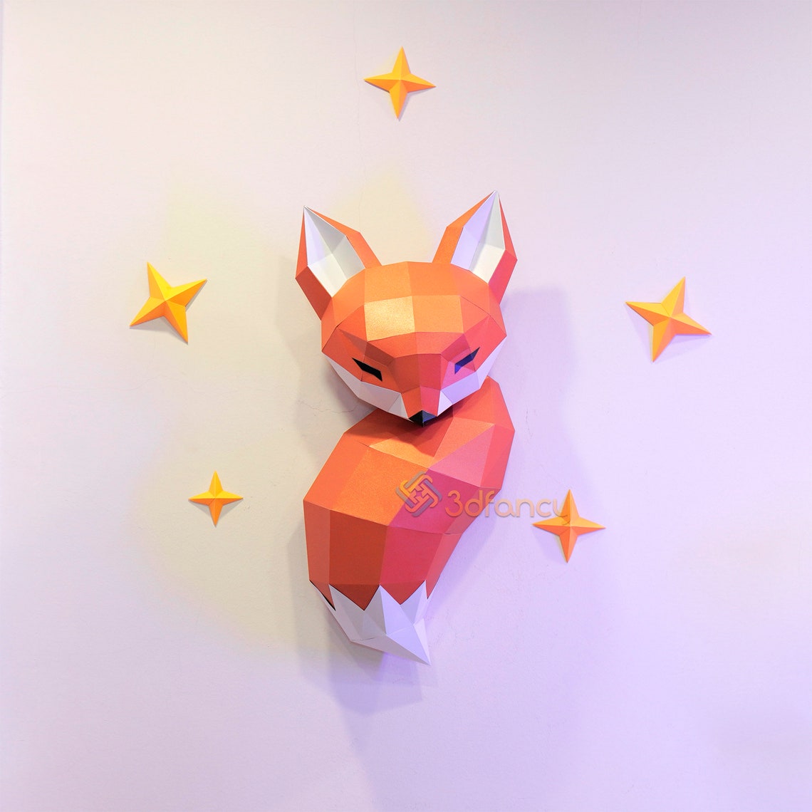 Papercraft Fox PDF SVG Template Creating 3D Fox From Paper - Etsy Canada