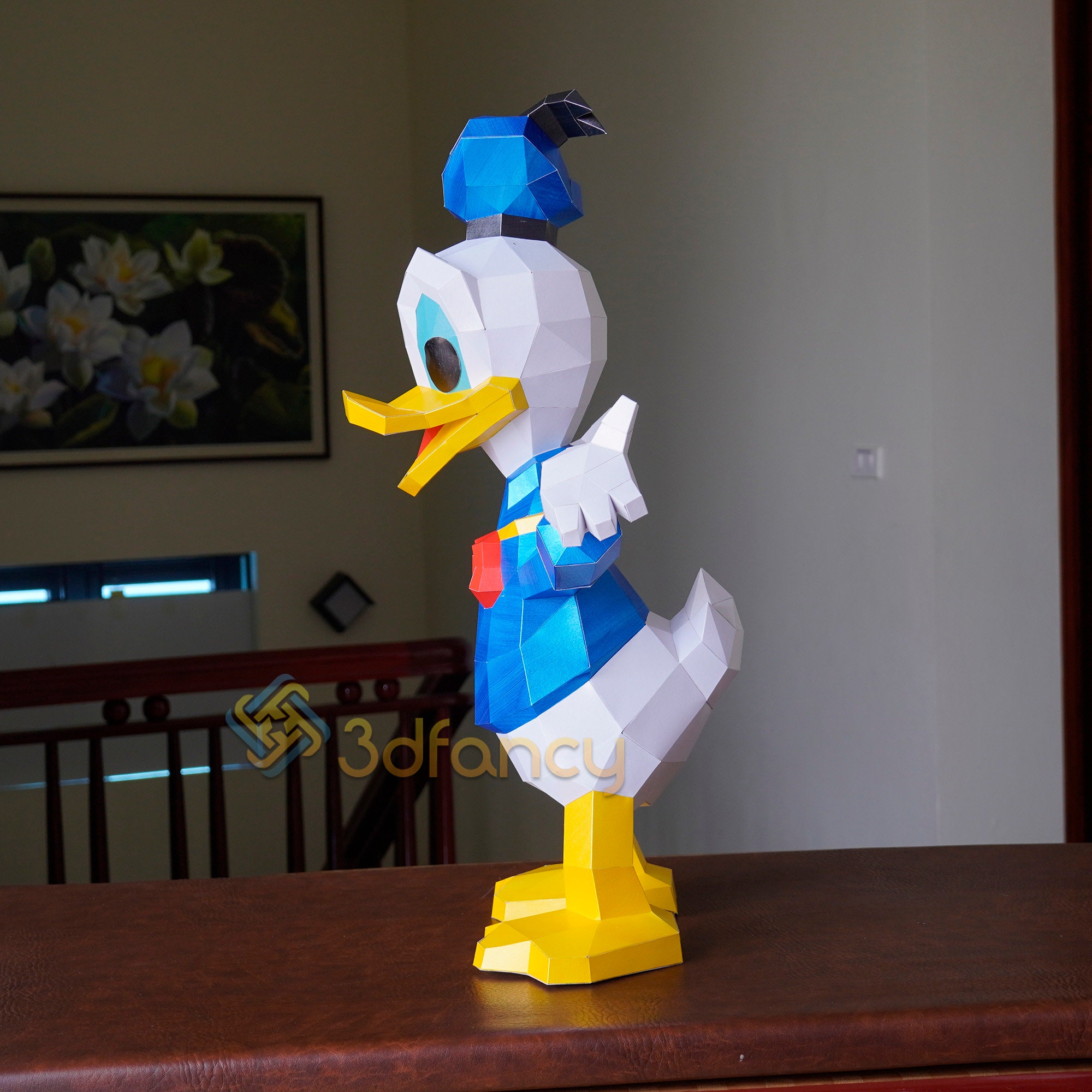 Donald Duck Papercraft PDF, SVG Template for DIY Low Poly Donald Duck ...
