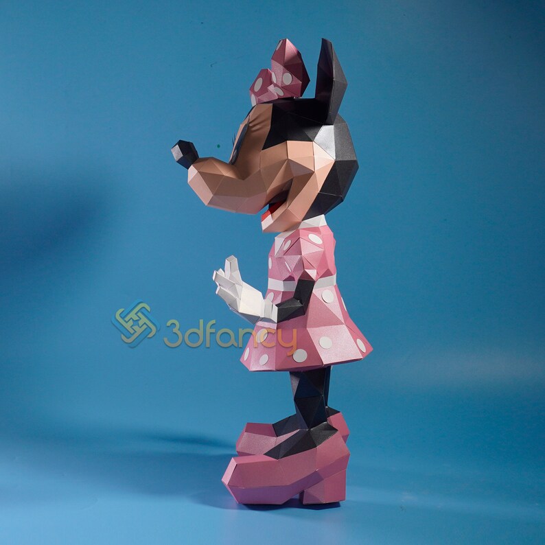 Papercraft Minnie Mouse PDF SVG Template for DIY 3D Minnie - Etsy