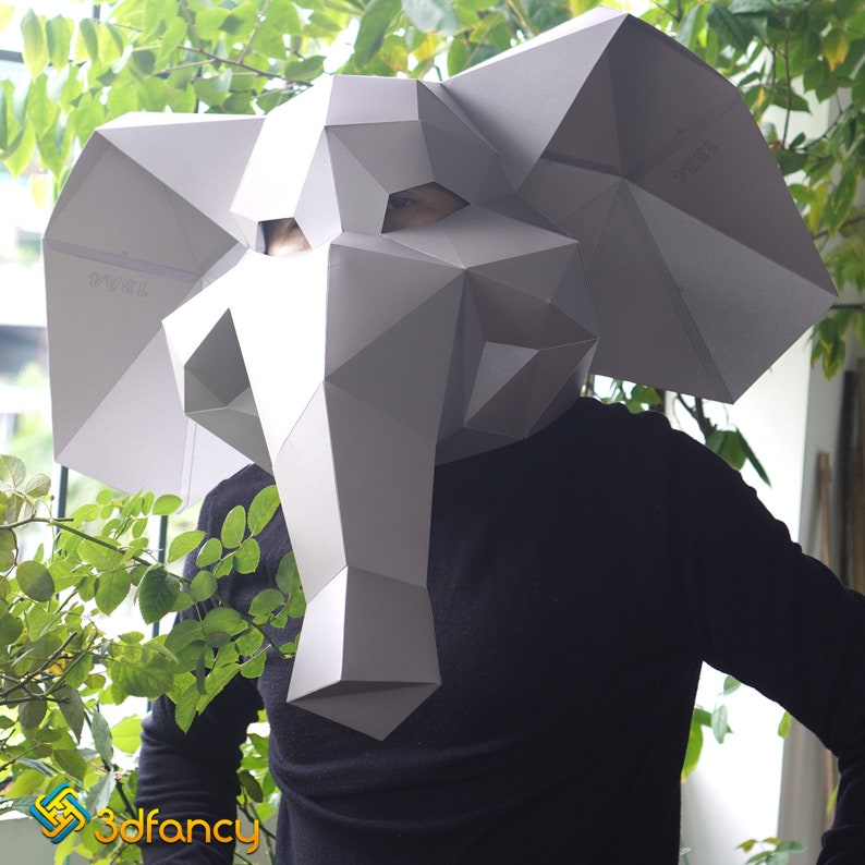 Elephant Mask DIY Paper Mask Printable Template Papercraft - Etsy Canada