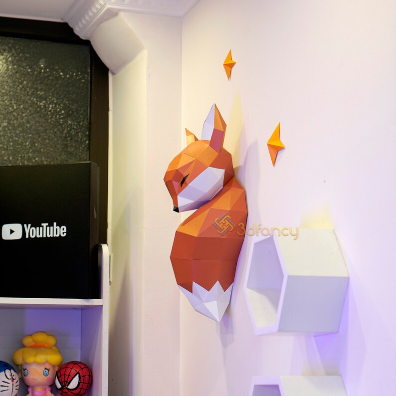 Papercraft Fox PDF SVG Template Creating 3D Fox From Paper - Etsy