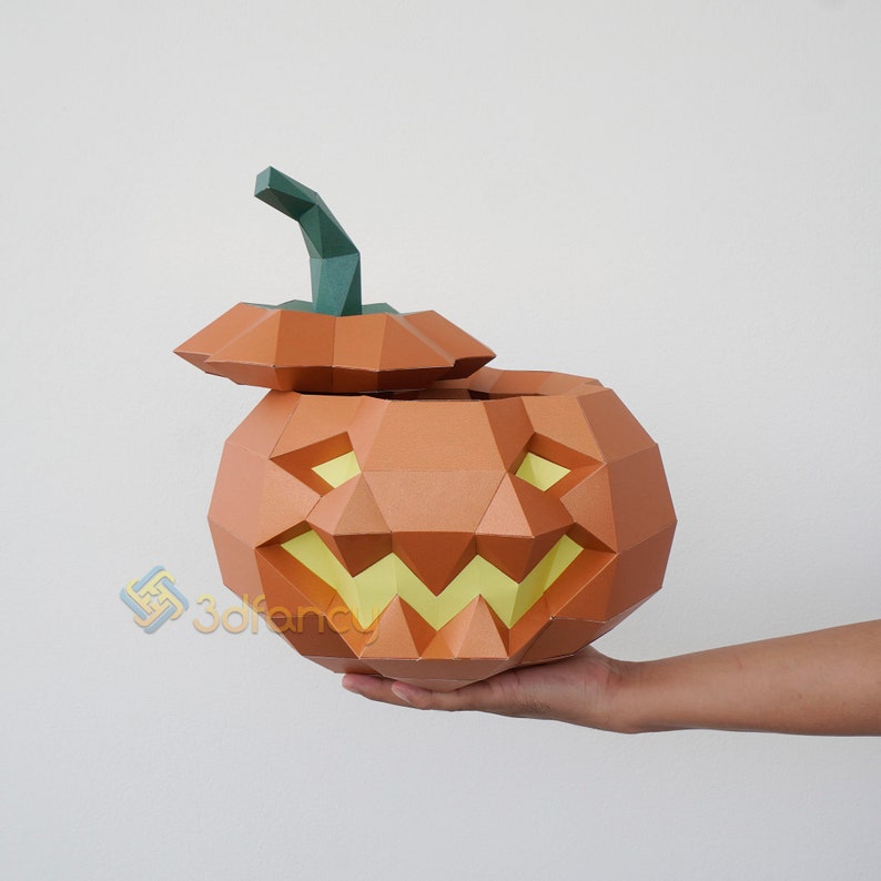 Pumpkin Papercraft 3d PDF, SVG Studio Template for Creating Open ...