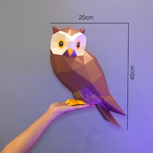 Papercraft Owl PDF, SVG for Cricut Projects - Papercraft 3D Owl Decor ...