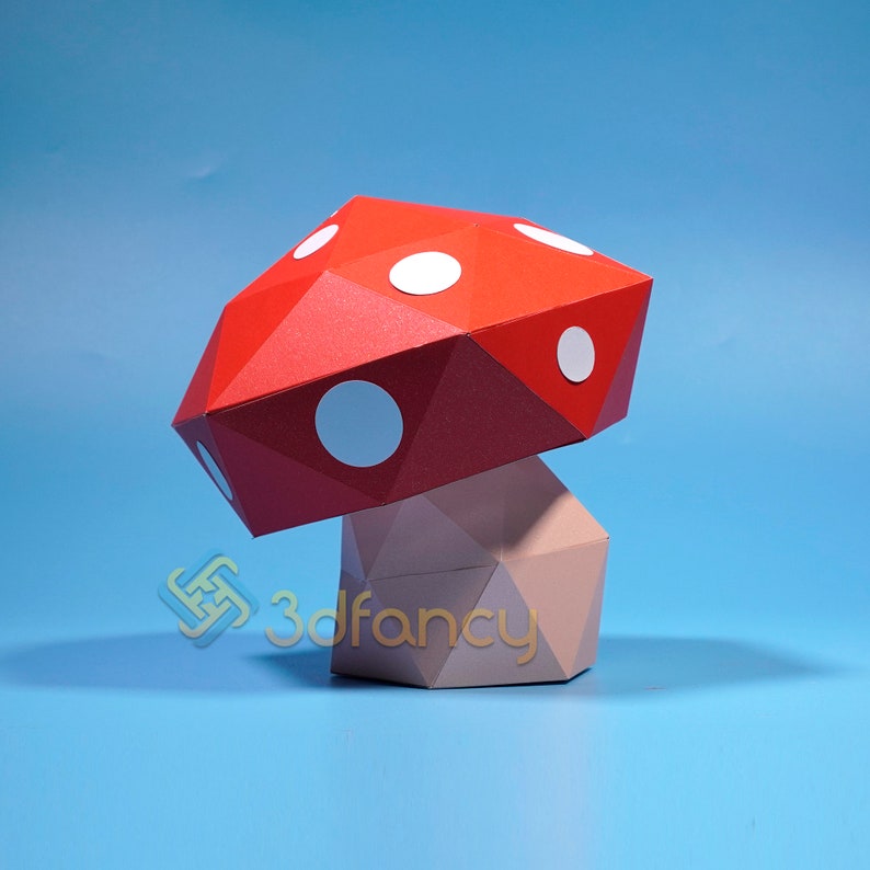 Mushrooms 3D Papercraft PDF SVG Template for DIY Low Poly - Etsy Australia