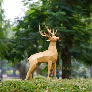 Papercraft Standing Deer PDF, SVG, Studio Template - DIY Papercraft ...