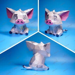 3D Papercraft Pig PDF, SVG Templates for Cricut Projects, DIY Pig Low ...