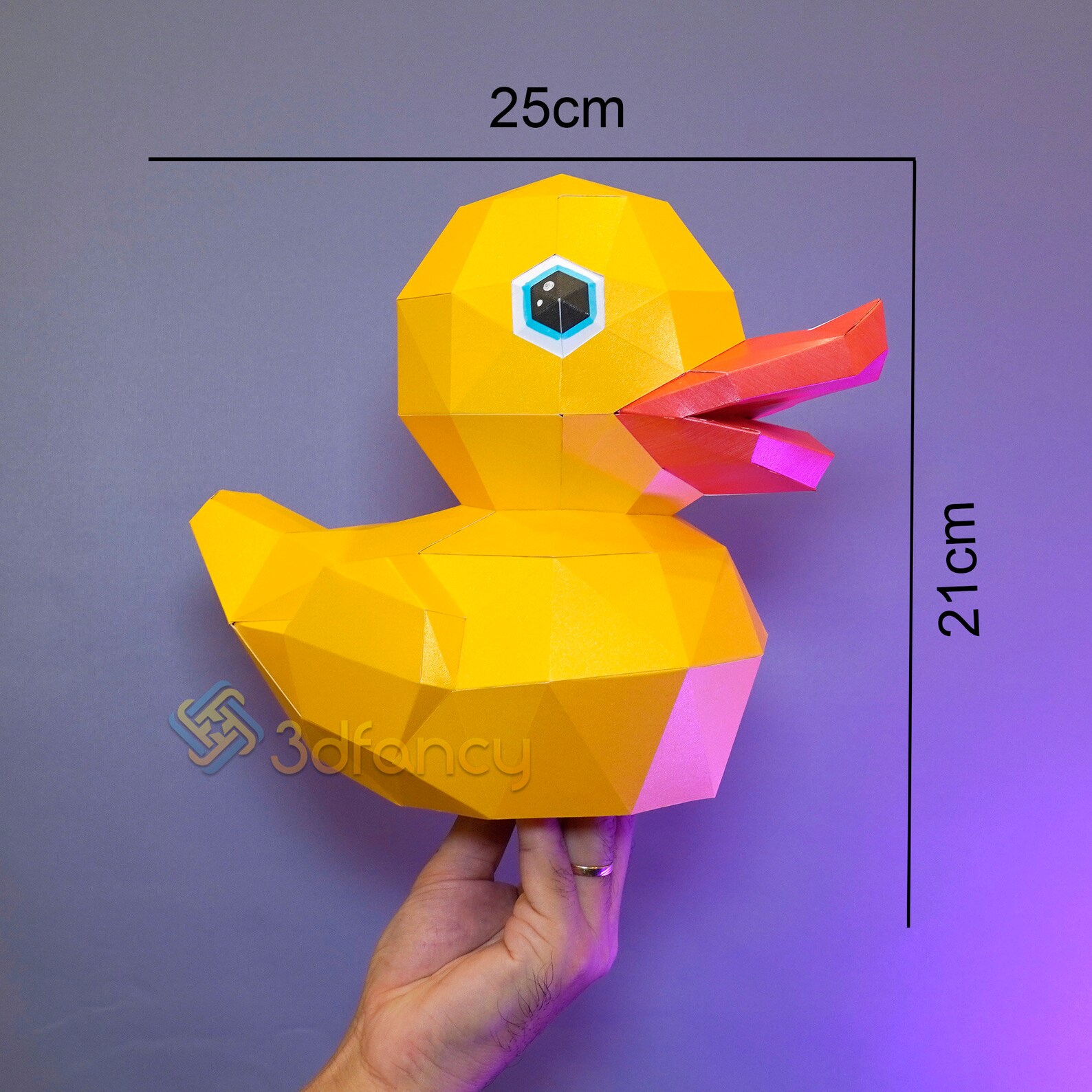 3D Paper Craft SVG PDF Template Rubber Duck Papercraft 3D - Etsy