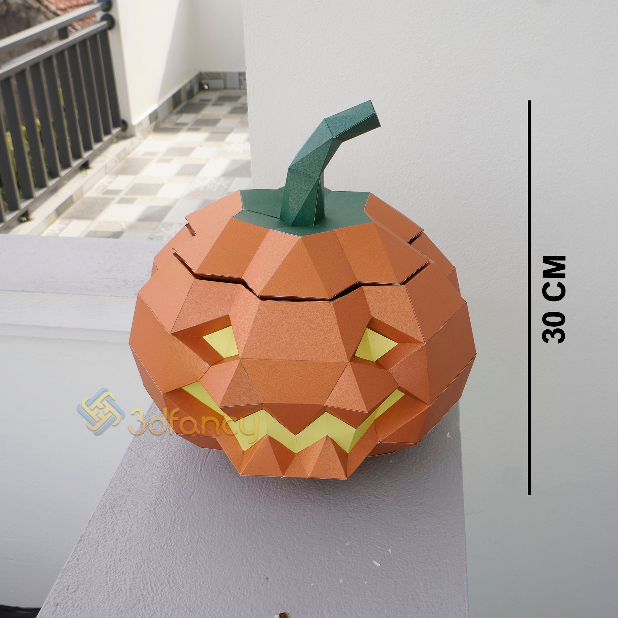 Pumpkin Papercraft 3d PDF, SVG Studio Template For Creating Open ...