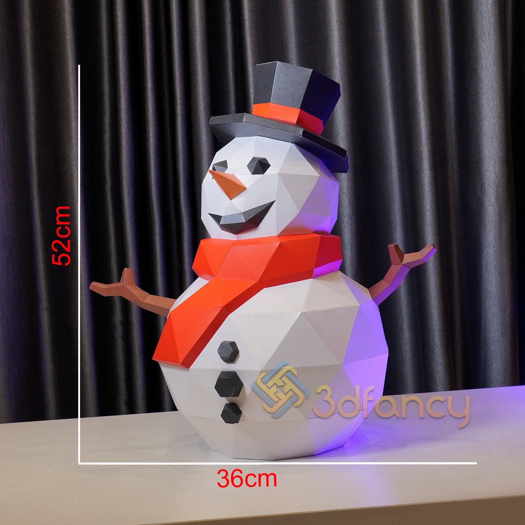 Papercraft 3D Snowman PDF SVG Template Christmas Snowman for - Etsy