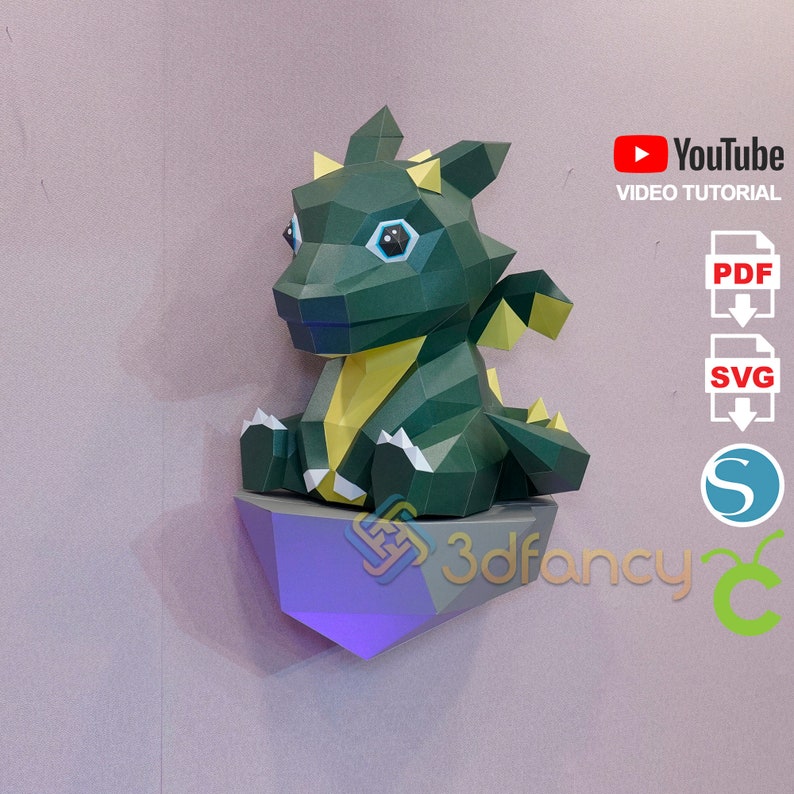 Dragon Papercraft PDF SVG Template for Creating 3D Dragon on | Etsy