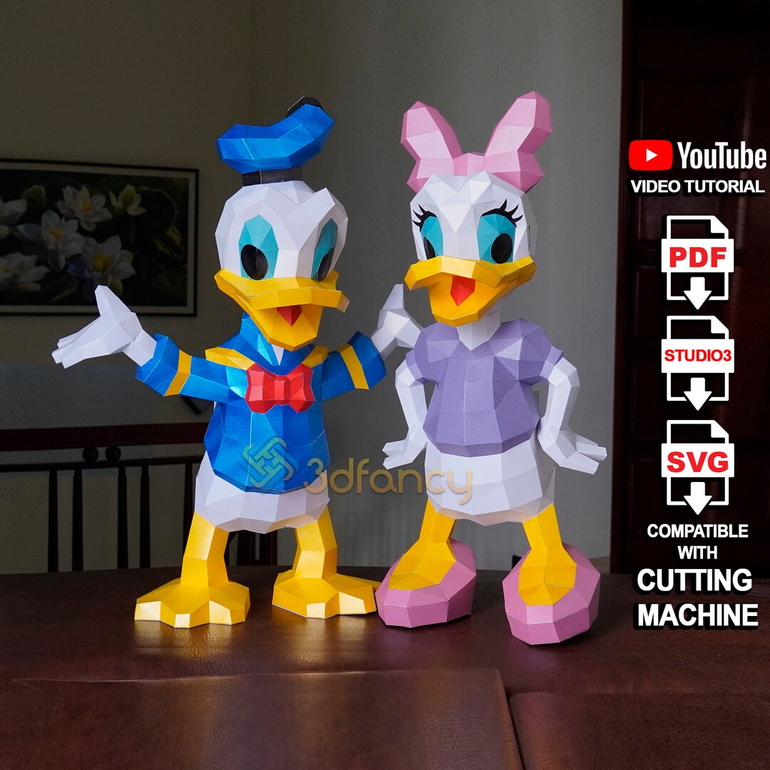 Donald Duck Papercraft & Daisy Duck Paper Craft PDF Printers, SVG ...