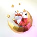 DIY Fox Moon 3D Papercraft SVG, PDF Template for Creating 3D Fox Pick ...