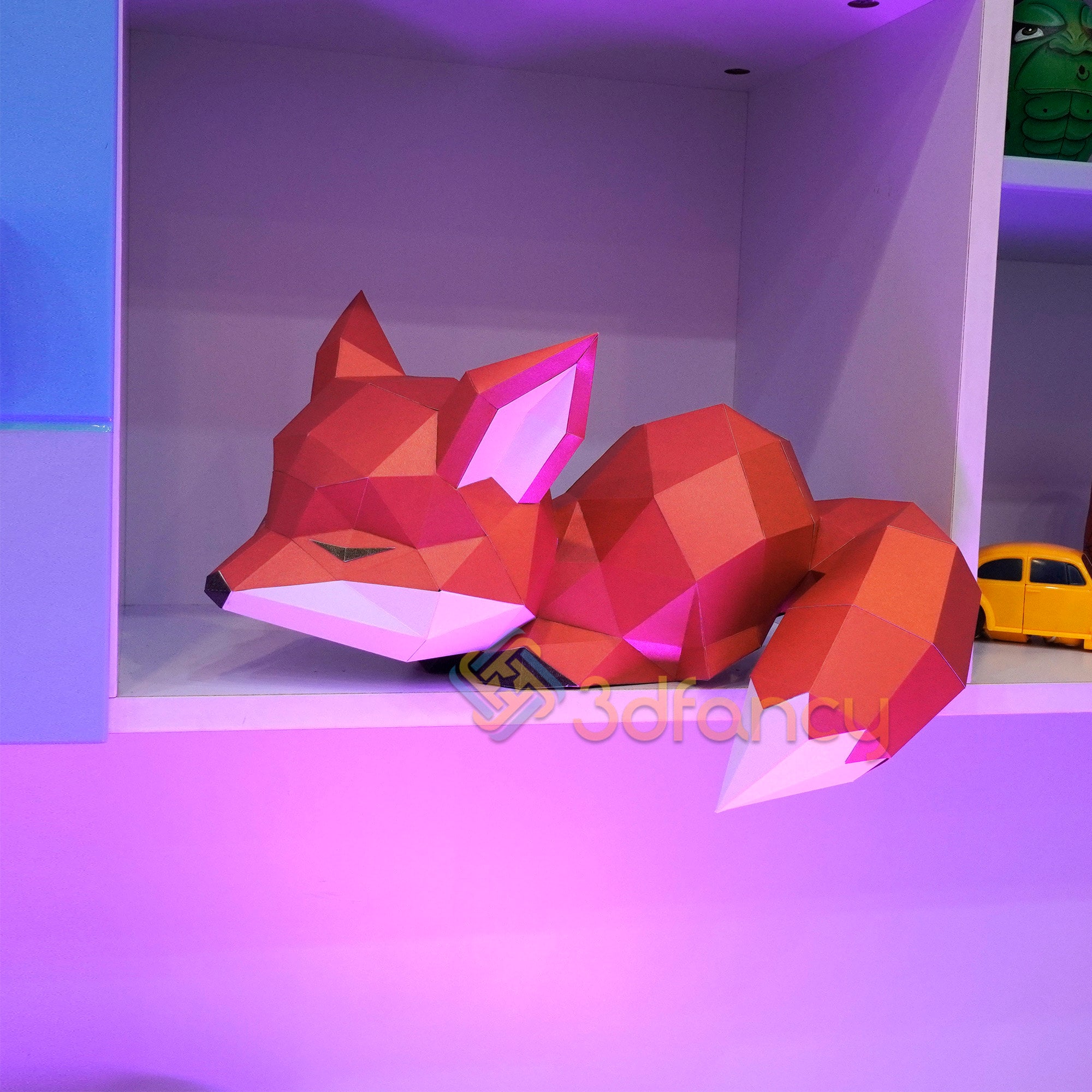 Fox Moon Papercraft PDF SVG Template for Creating 3D Fox From - Etsy