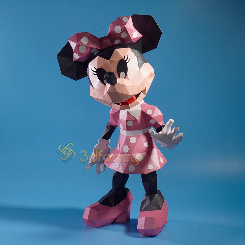 Papercraft Minnie Mouse PDF SVG Template for DIY 3D Minnie - Etsy