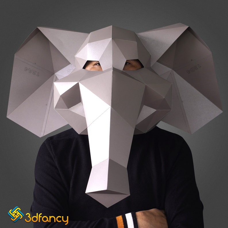 Elephant Mask DIY Paper Mask Printable Template Papercraft - Etsy