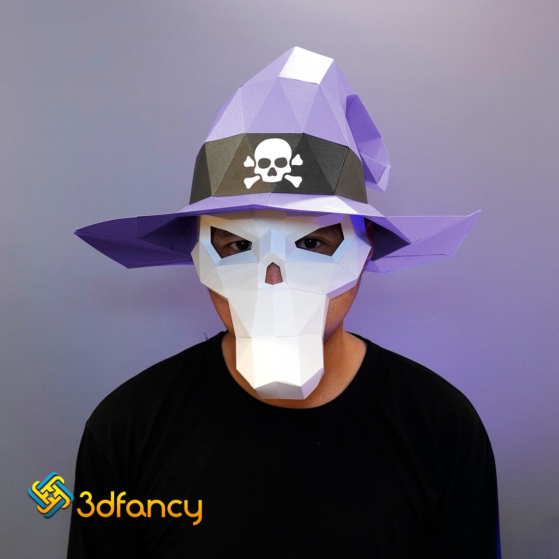 Papercraft Witch Hat Skull mask halloween paper craft PDF | Etsy