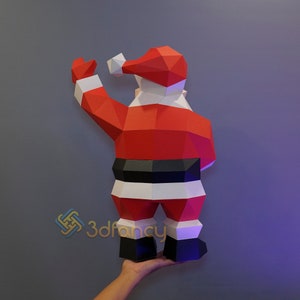 Santa Claus Papercraft PDF, SVG Template for DIY 3D Santa Claus ...