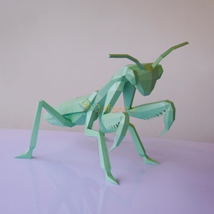 3D Mantis Papercraft SVG PDF Template – DIY Home Decor, Cardstock Model ...