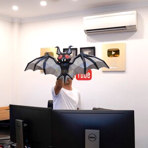 Bat Papercraft PDF, SVG Template for Creating 3D Bat Hangs Wall, DIY ...
