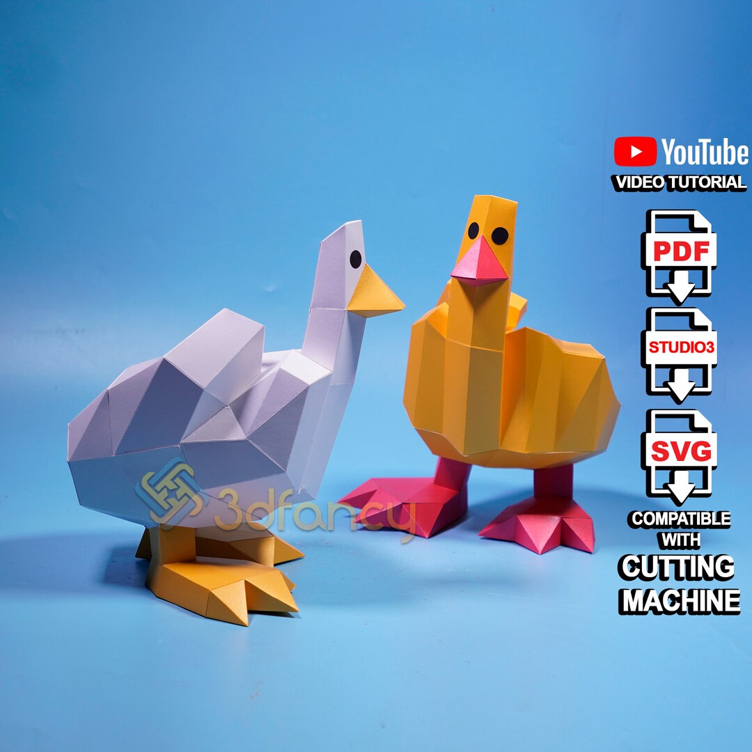 Middle Finger Duck You Papercraft PDF, SVG Template for Creating Funny ...
