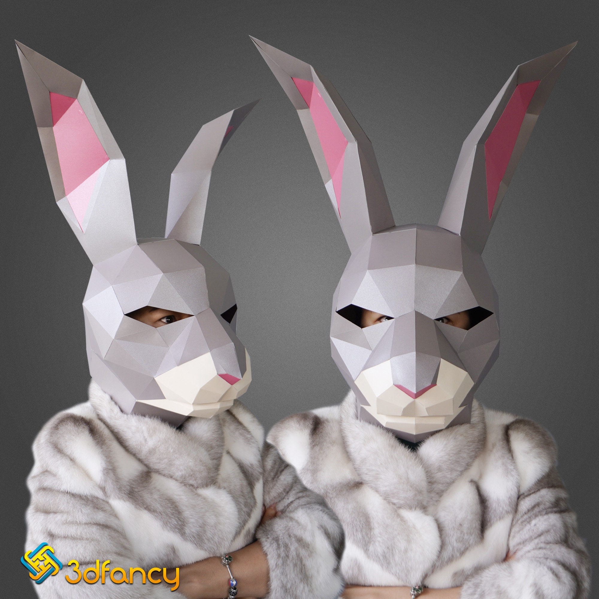 Rabbit Papercraft Mask PDF SVG Template for Cricut Projects - Etsy Canada
